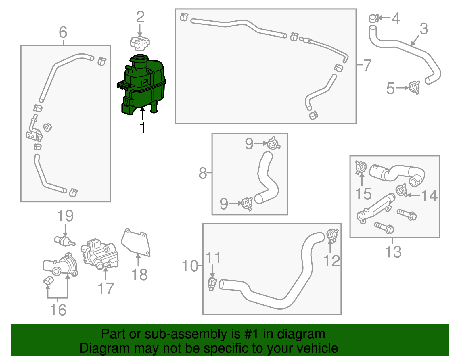 2013-2015 Chevrolet Spark Radiator Surge Tank 42620261 | Awesome Parts