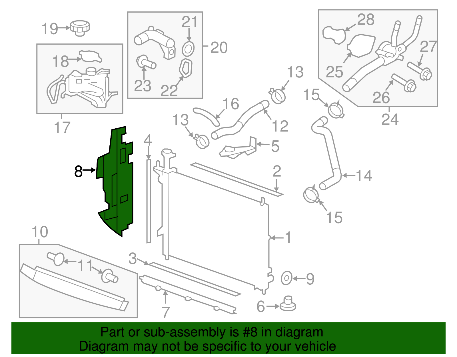 23130103 - 2013-2017 Chevrolet Traverse - Radiator Air Baffle (Side ...