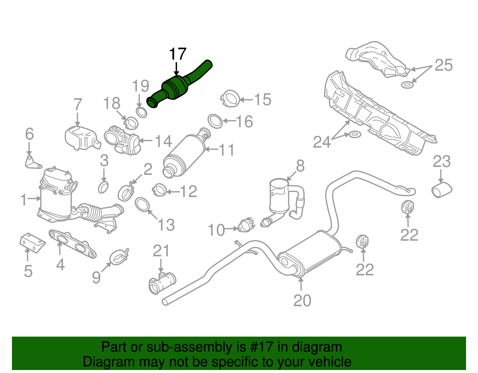 1K0-254-401-R - Converter & Pipe 2010-2013 Audi A3 | Audi OEM Parts Guy