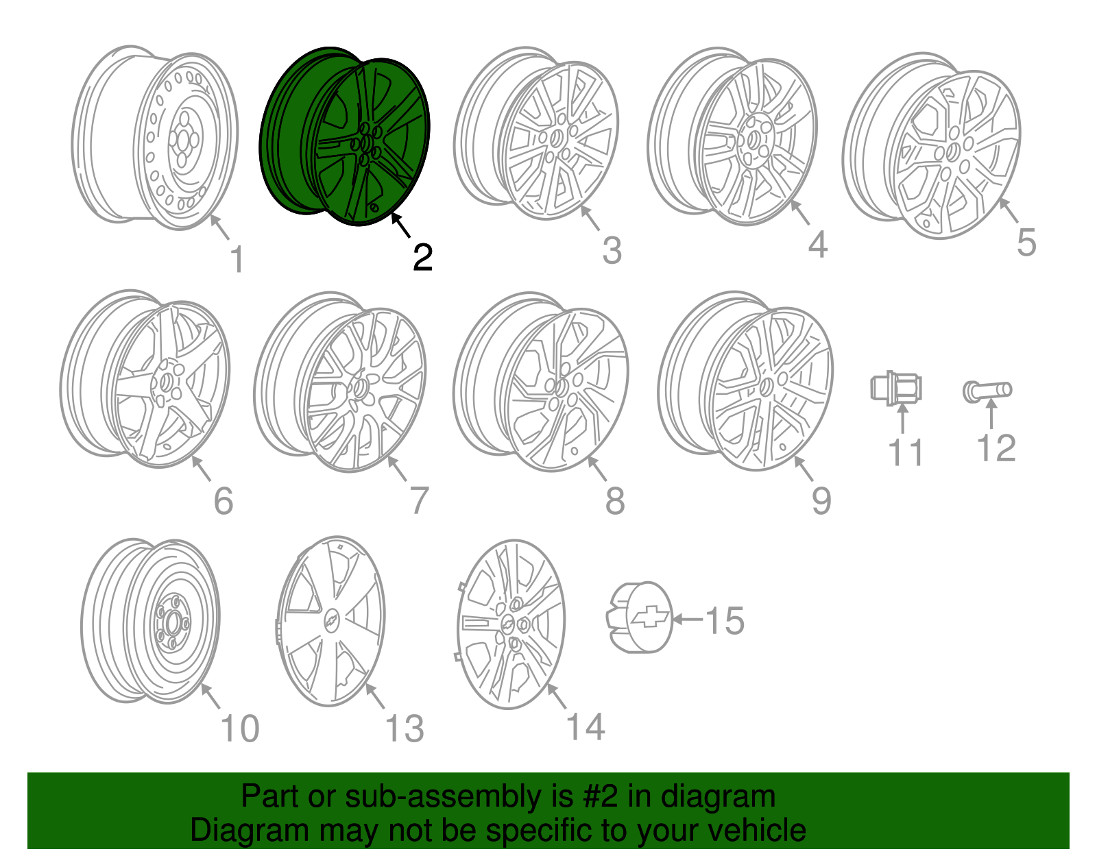 2012-2016 Chevrolet Sonic 15x6-Inch 5-Spoke Wheel 96894731 | Shop ...