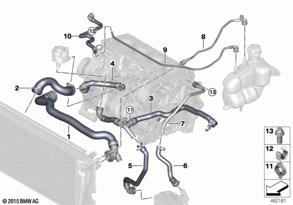 17127617380 - BMW Pipe, Coolant Pump-Electronic Coolant Pump 2015-2019 ...