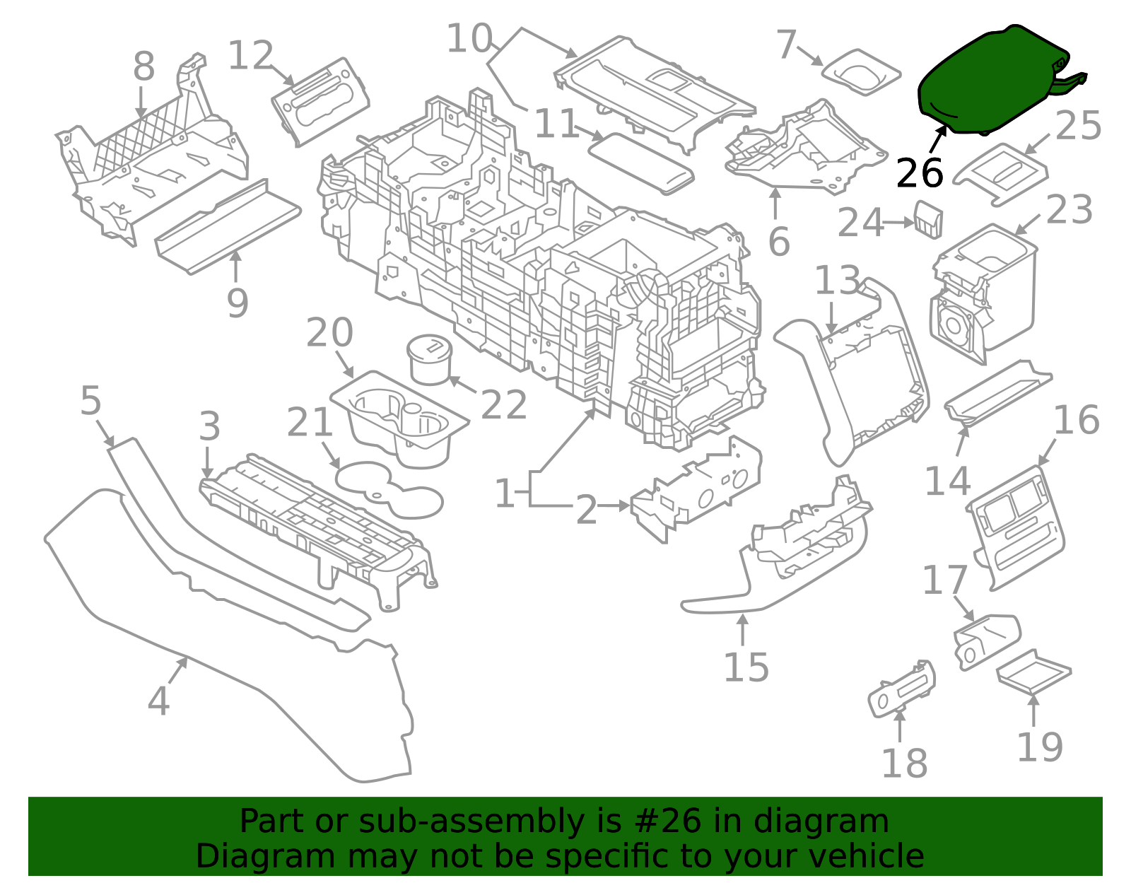 Genuine OEM Console Lid Part# LR044757 Fits 2014-2022 Land Rover Range ...
