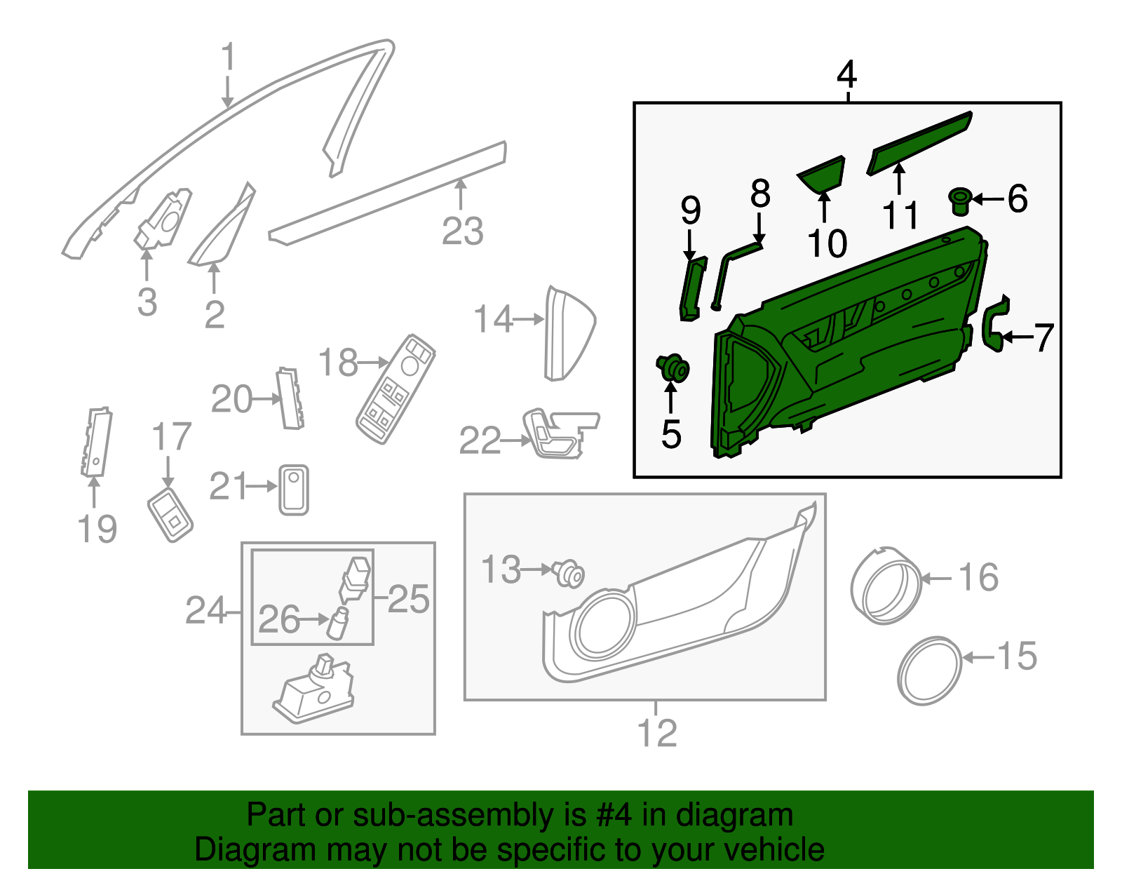 204-720-02-02-9D88 - Door Trim Panel 2012-2013 Mercedes-Benz | Mercedes ...