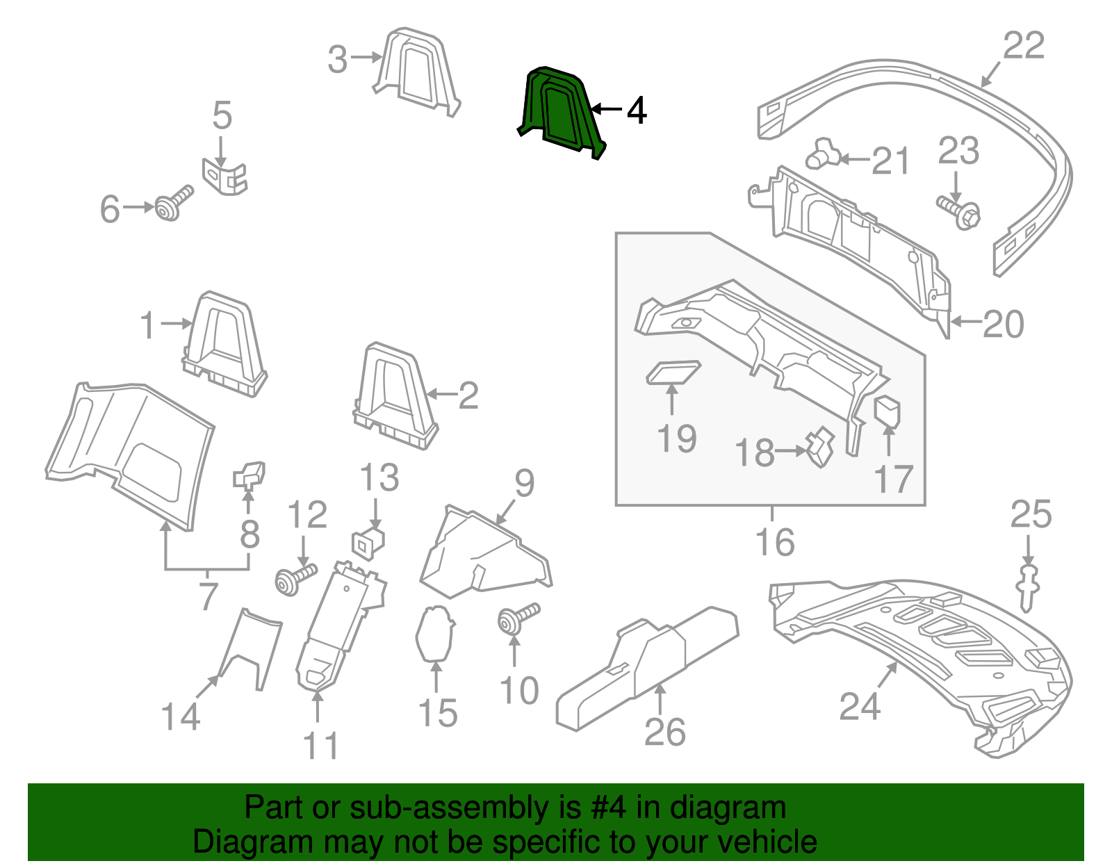 8S7-880-085-3Q7 - Rear Trim 2016-2023 Audi TT Quattro | Audi OEM Parts Guy