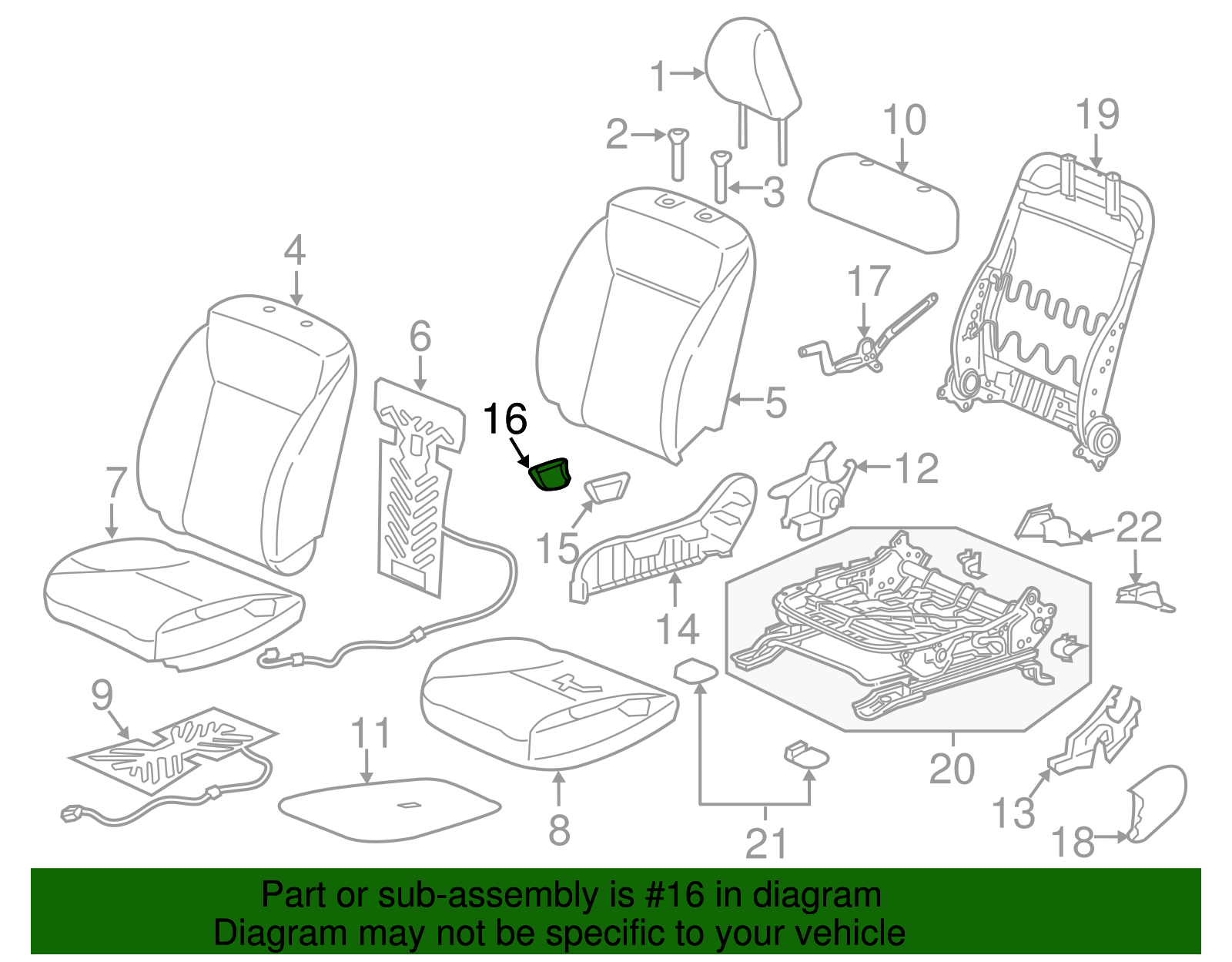 81234-T5R-A01ZA - 2015-2022 Honda - Cover R Reclining Lap (Outer ...