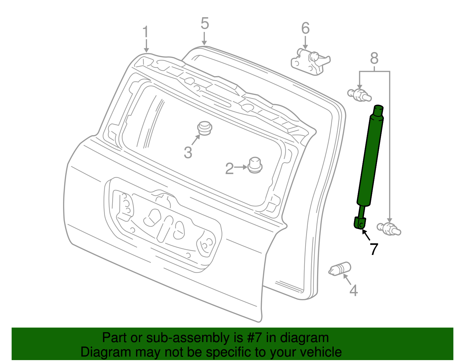 74870-S9V-A01 - 2003-2007 Honda Pilot - Stay Assembly L Tailgate Open ...