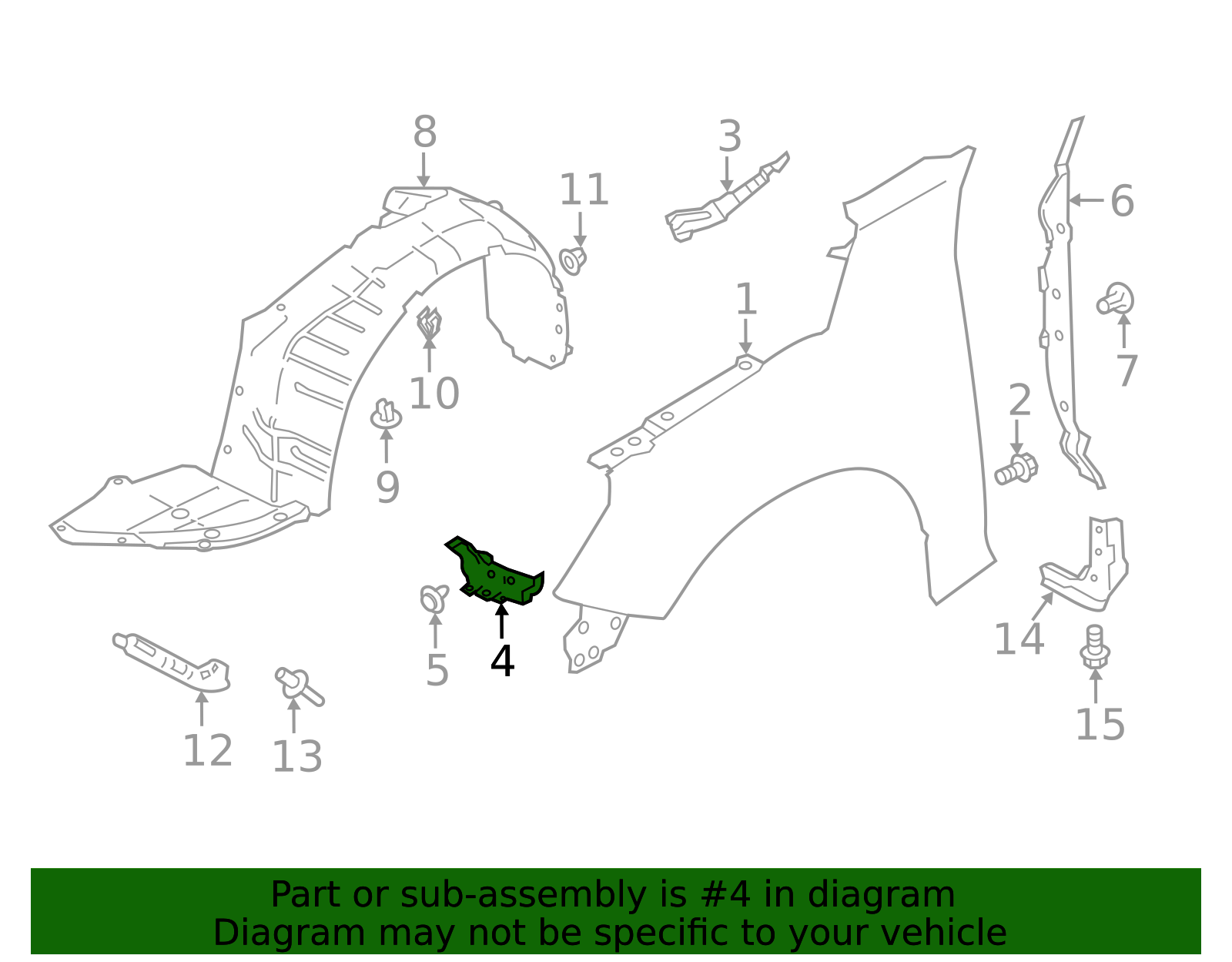2019-2025 Nissan Altima Fender Mtg Bkt F3181-6CAMB | Nissan Parts Plus