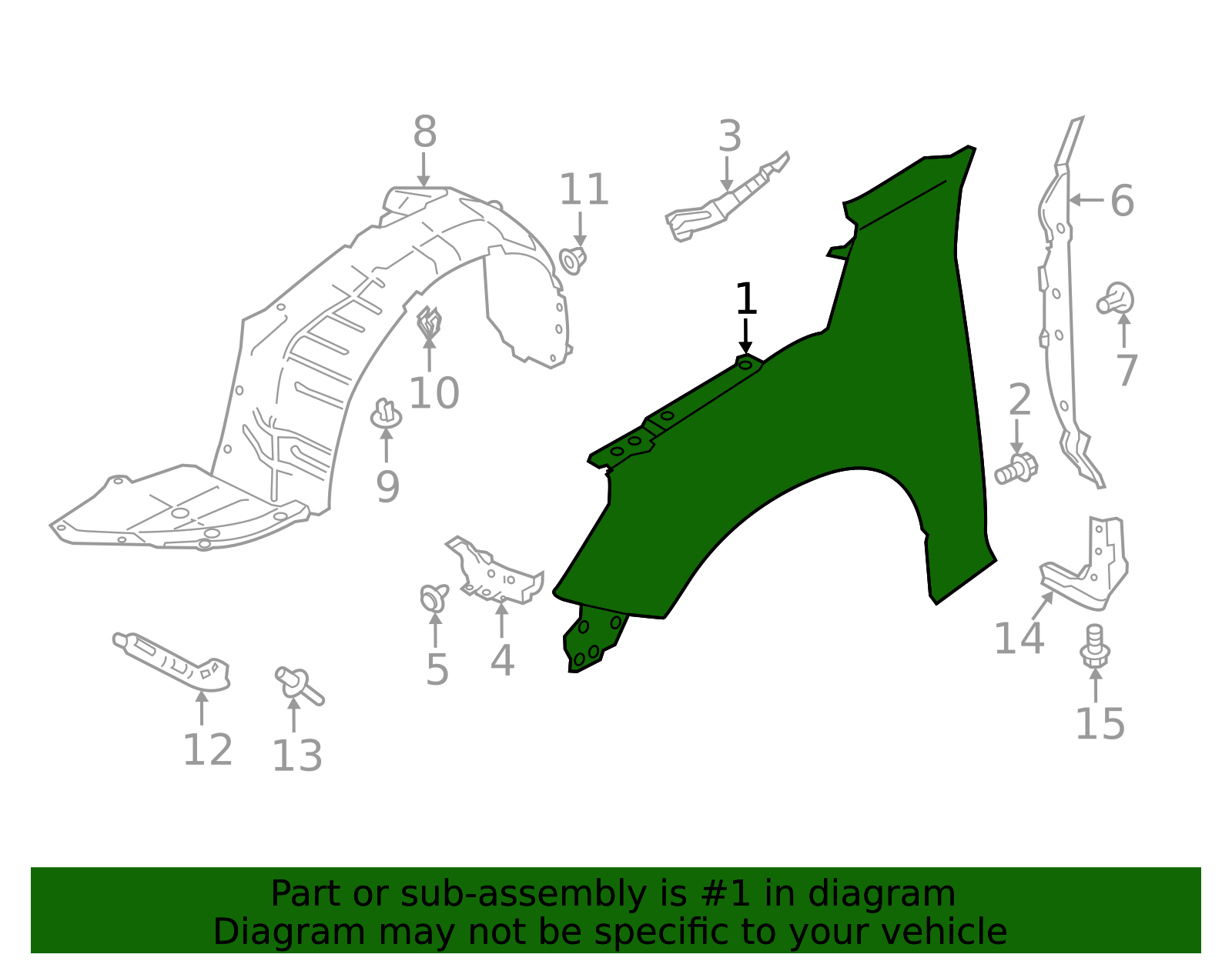 2019-2025 Nissan Altima Fender 63100-6CA0A | Nissan Parts Central