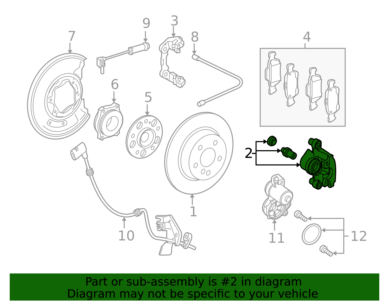 204-423-12-81 - Mercedes-Benz Disc Brake Caliper Performance Auto Parts