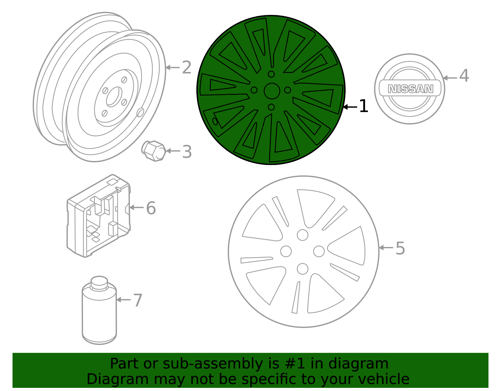 40300-7LC3A | Genuine Nissan Factory Wheel, Alloy # 40300-7LC3A ...