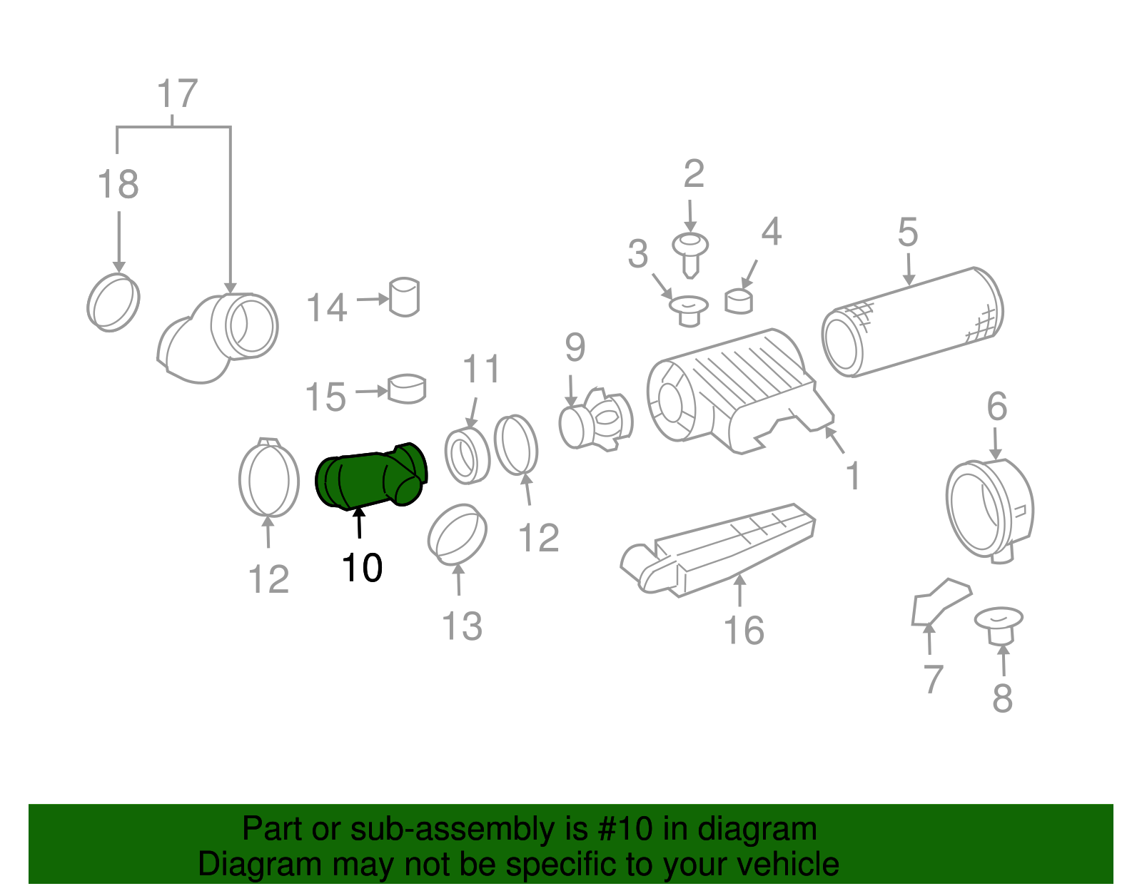 2003-2020 GM Air Cleaner Outlet Duct 23303033 | Courtesy Parts