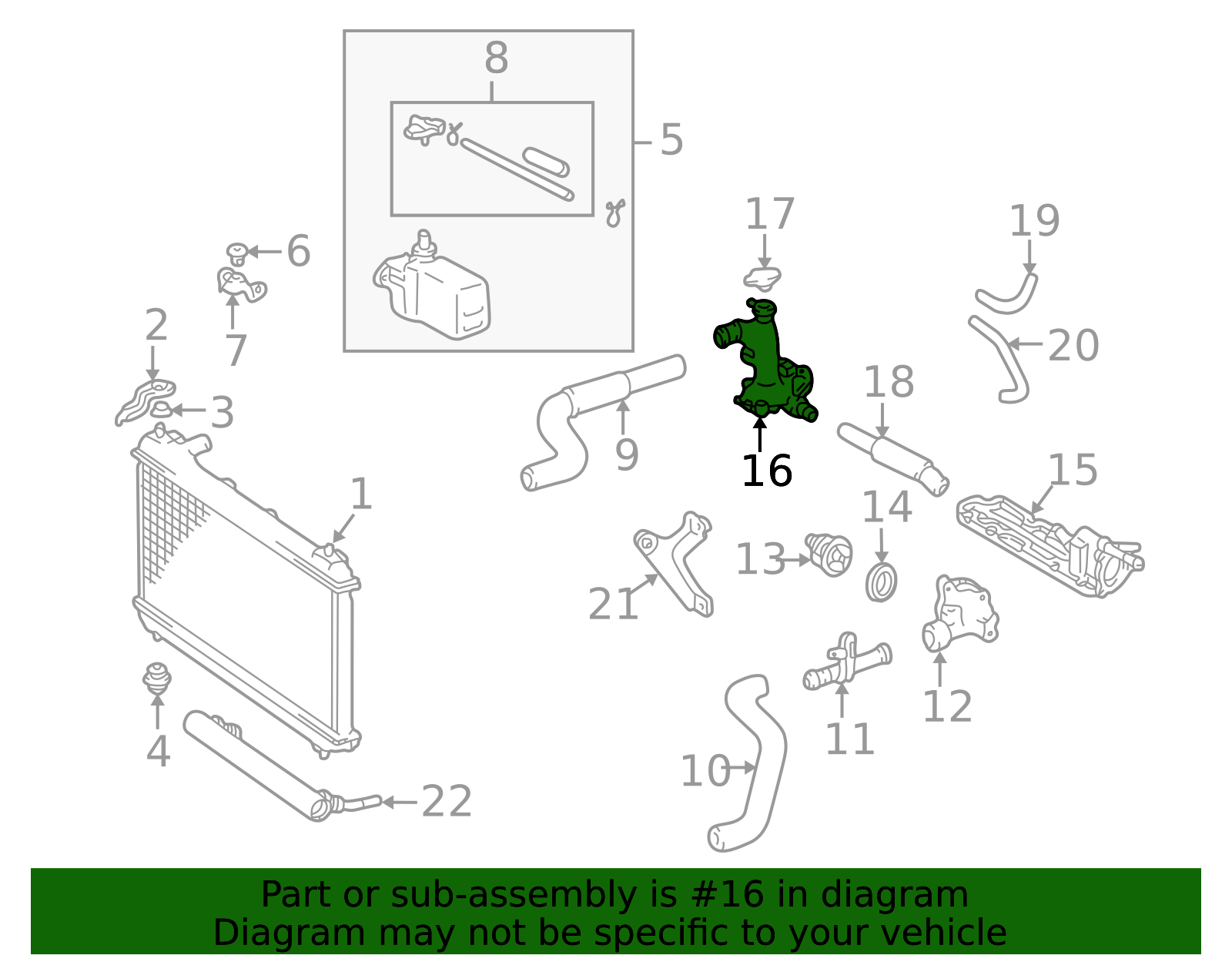 1994-2003 Toyota Engine Coolant Outlet Flange 16331-20040 | OEM Parts ...