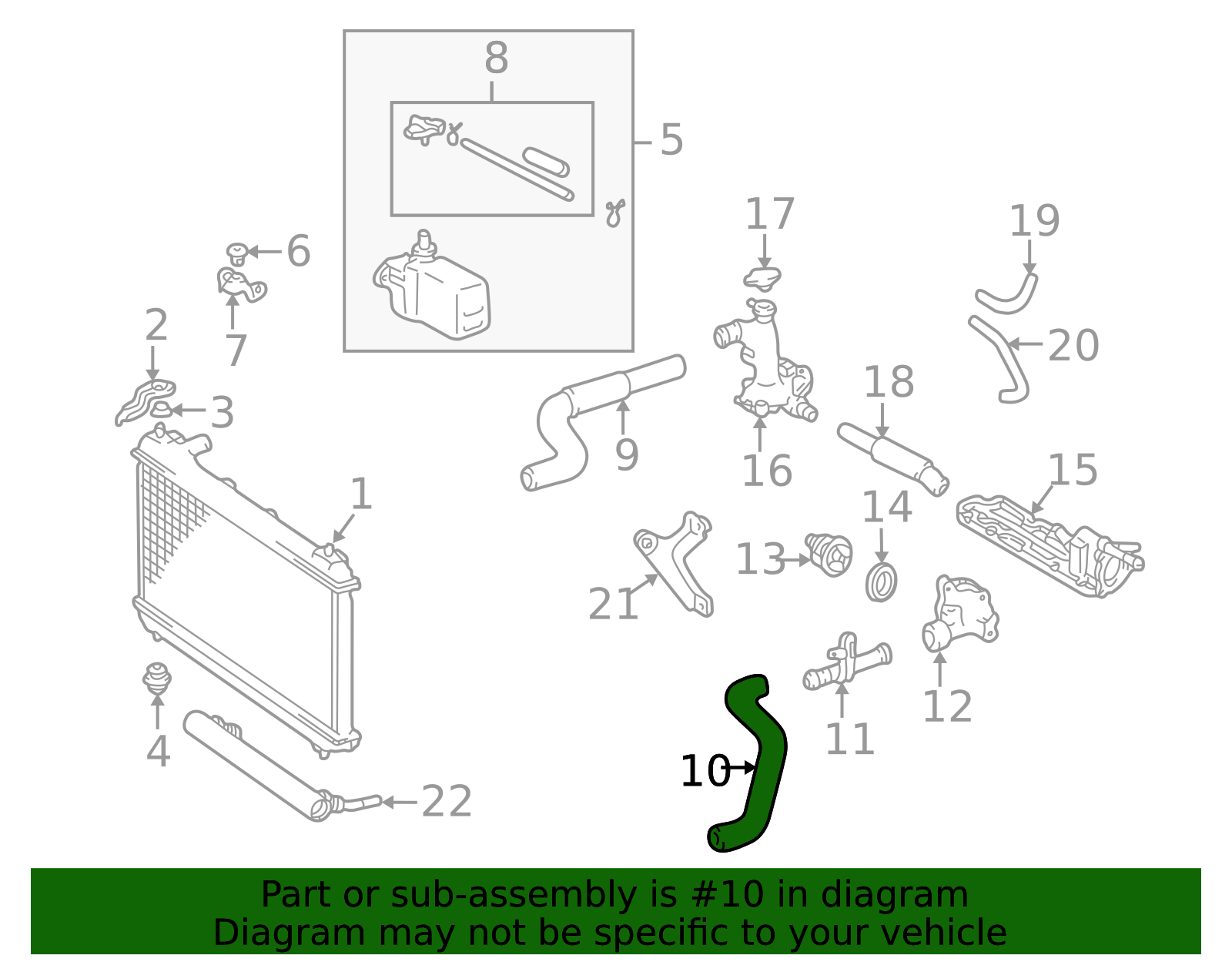 1999-2001 Toyota Camry Radiator Coolant Hose 16572-20040 | Toyota Parts ...