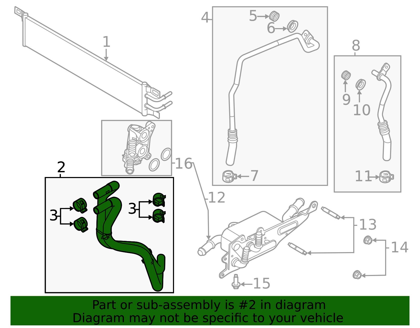 JX6Z-7R081-H - Automatic Transmission Oil Cooler Hose 2020-2025 Ford ...