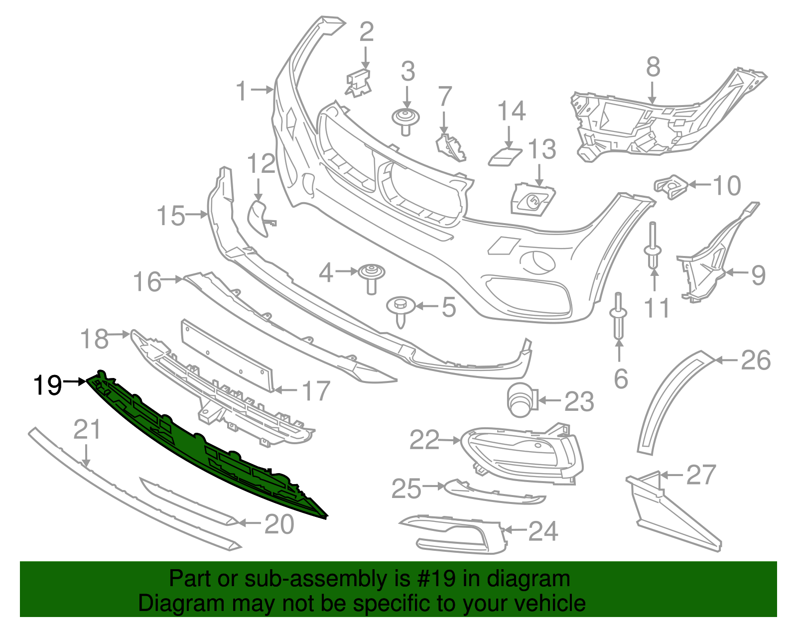 51117319768 - 2015-2019 BMW X6 Lower Grille (51-11-7-319-768) | BMW of ...