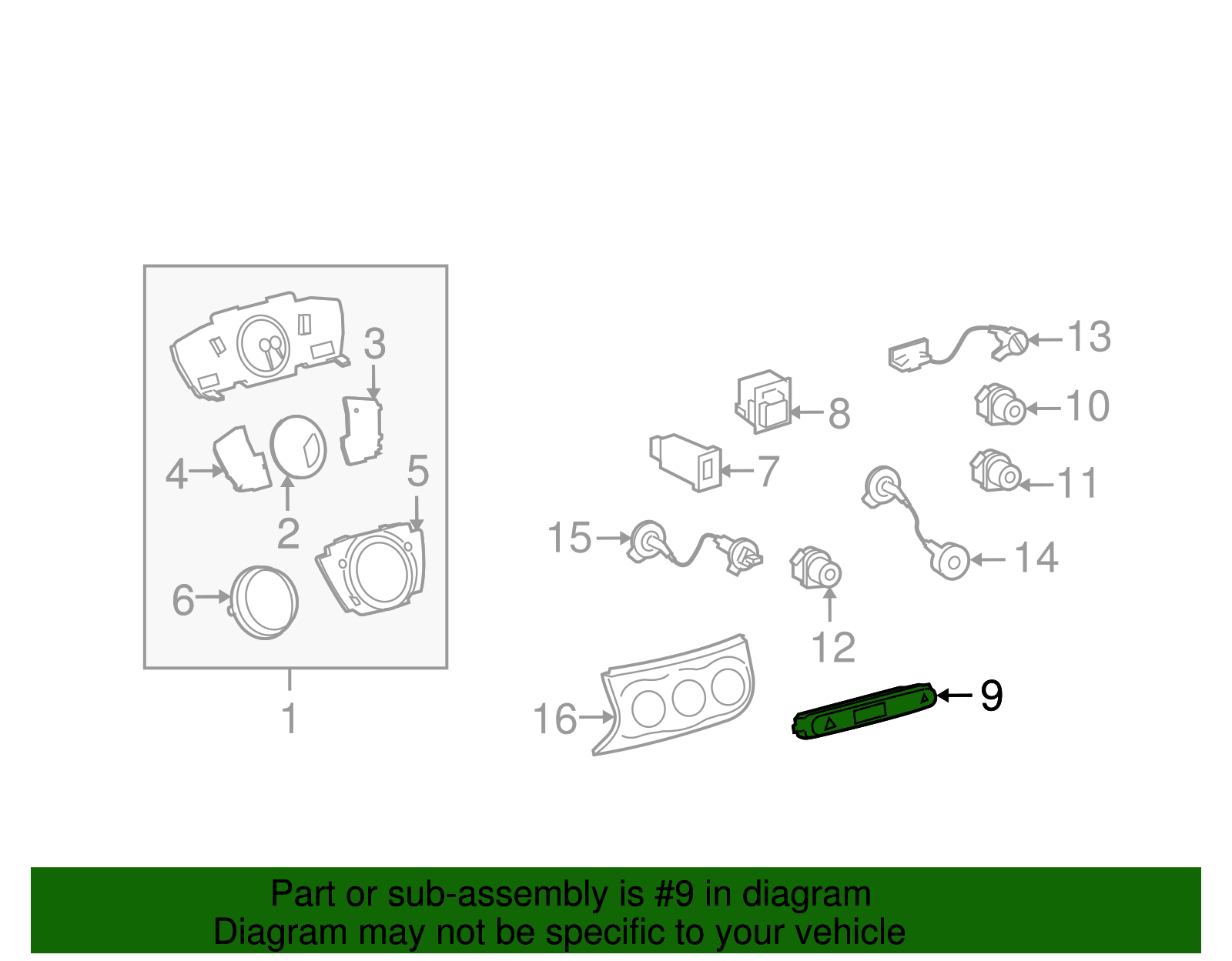 2008-2014 Scion xD Hazard Switch 83950-52090 | Toyota Parts Center