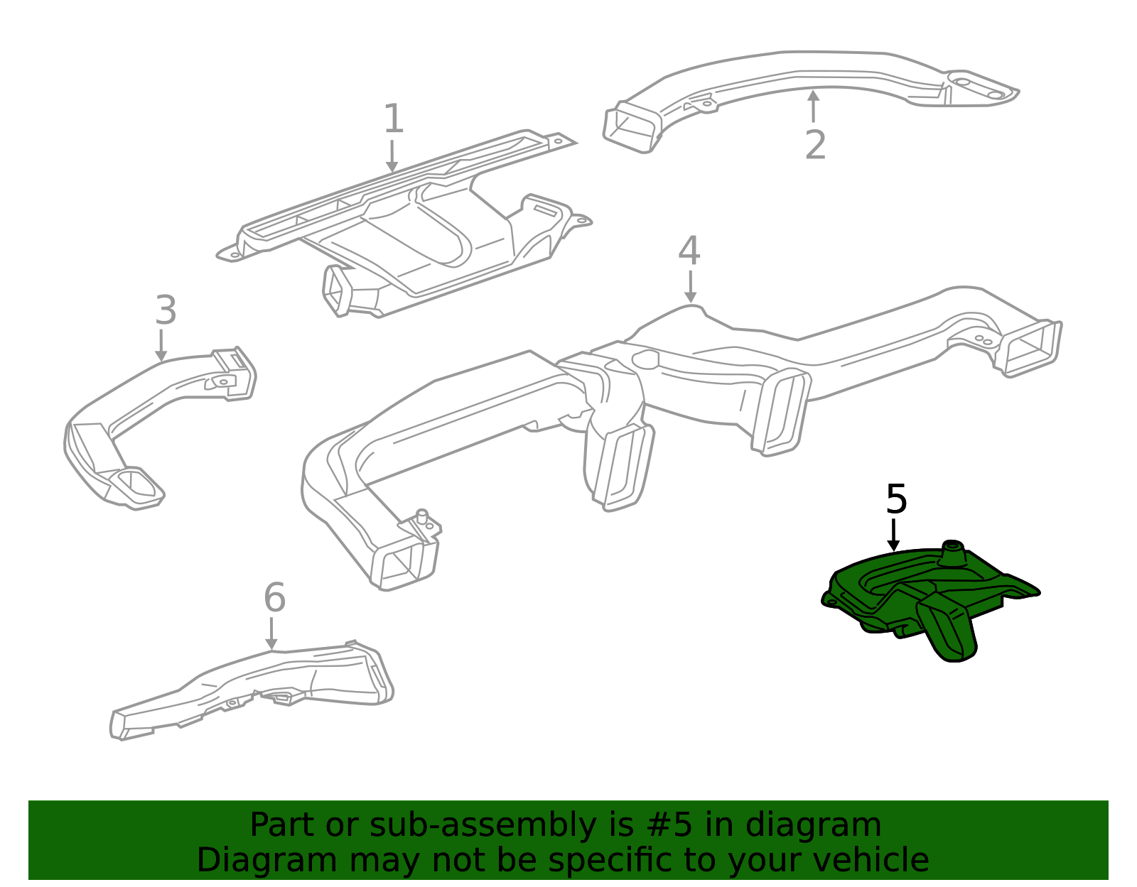 2011-2015 Chevrolet Volt Front Passenger Side Floor Air Outlet Duct ...