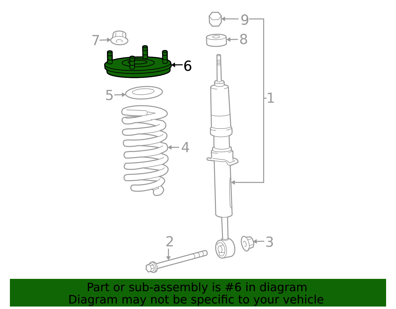 48609-60070 - Shock Mount - 2008-2011 2013-2020 Toyota Land Cruiser ...