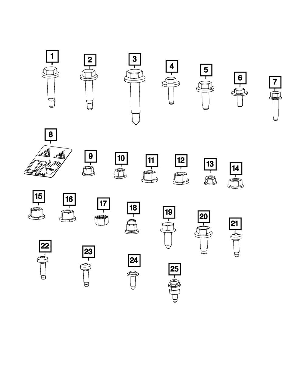 Genuine Hex Flange Head Bolt, Mounting 6105036AA | Wholesale MOPAR