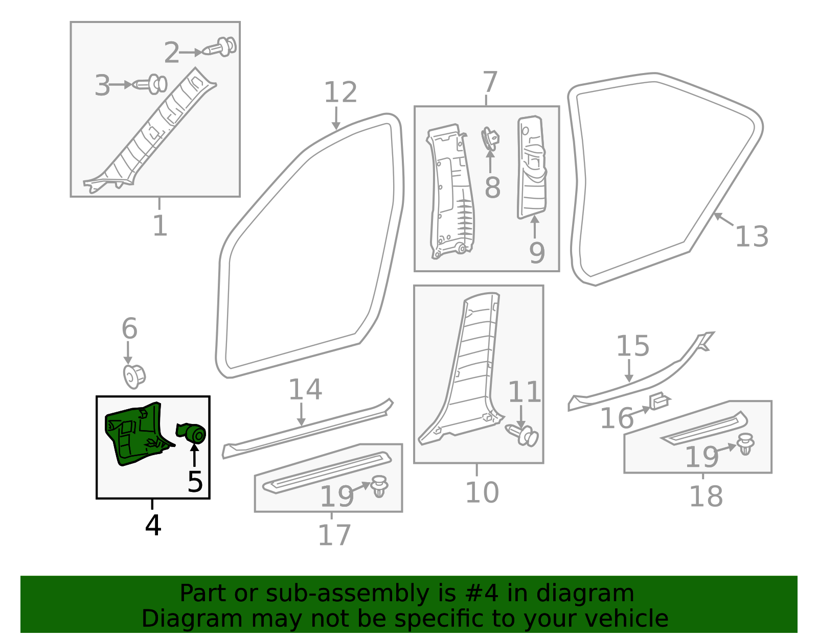 Toyota Kick Panel Trim - Lower Cabin Side Cover - Part #62102-06120-C0 ...
