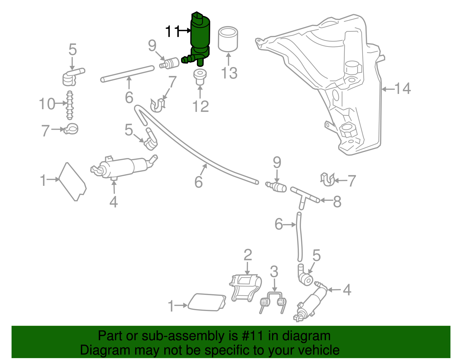 8K0-955-681 - Washer Pump 2012-2017 Audi | Audi OEM Parts Guy