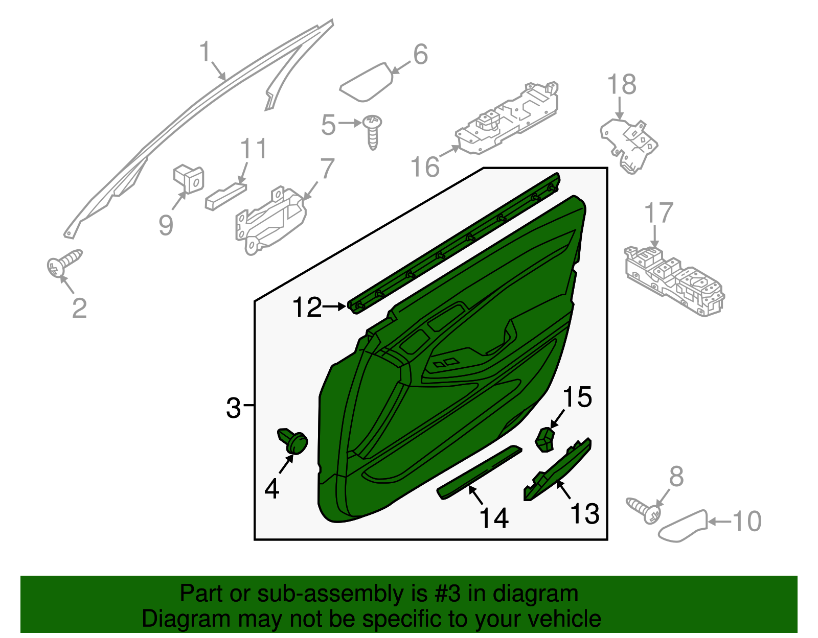 82305-B1301-PGG - 2019-2020 Genesis G80 - Door Trim Panel | Hyundai ...