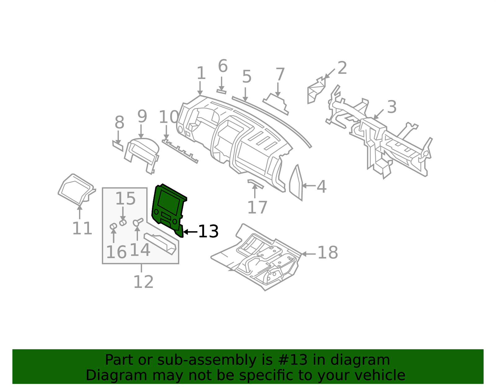 Ford Instrument Panel Bezel - Dashboard Frame Trim - Part #BL8Z-7804302 ...