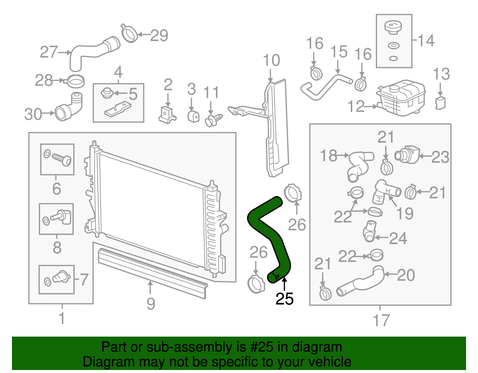 95971214 - 2011-2016 Chevrolet - Radiator Inlet Hose | Partners Chevy