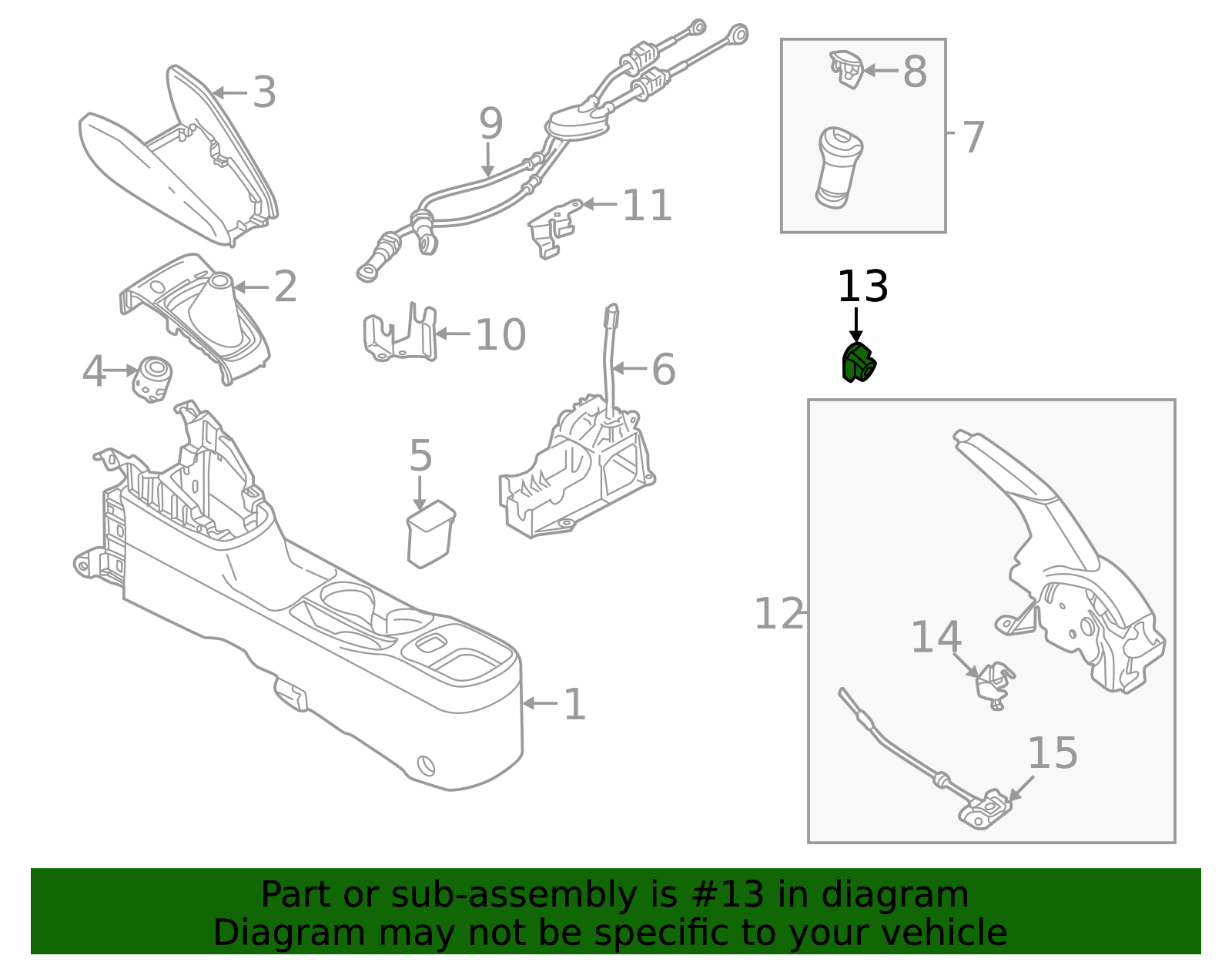 2020-2025 Nissan Versa Park Brake Handle Cap 36317-5RA0A | Nissan Parts ...