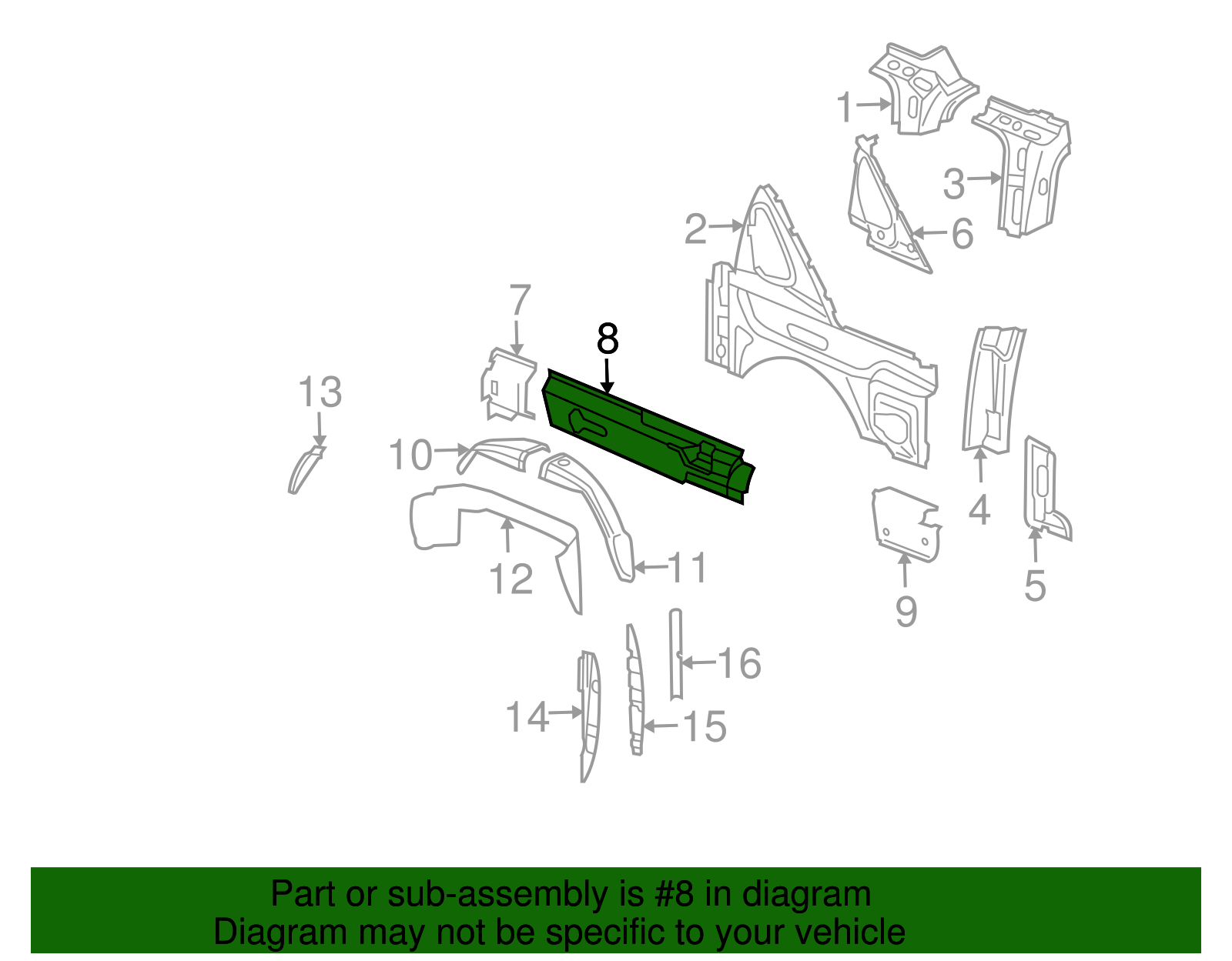 2002-2013 GM Inner Quarter Reinforced 15236804 | Capital Chevy Parts