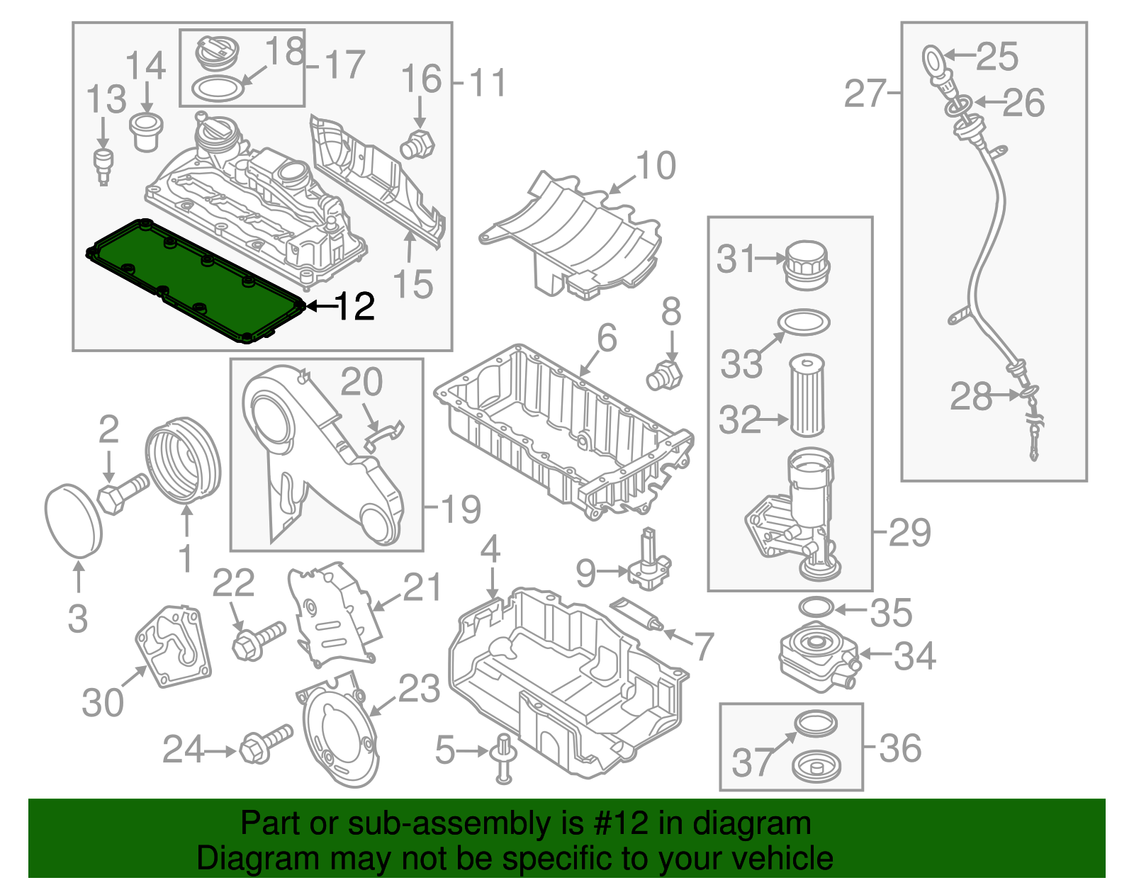03L-103-483 - Volkswagen Valve Cover Gasket 2009-2015 Volkswagen ...