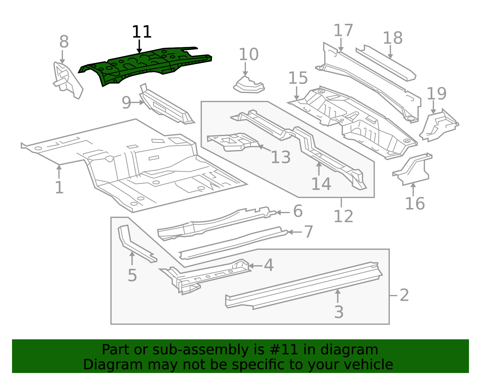 58102-04010 - Floor Pan Reinforcement 2005-2014 Toyota Tacoma | Toyota ...