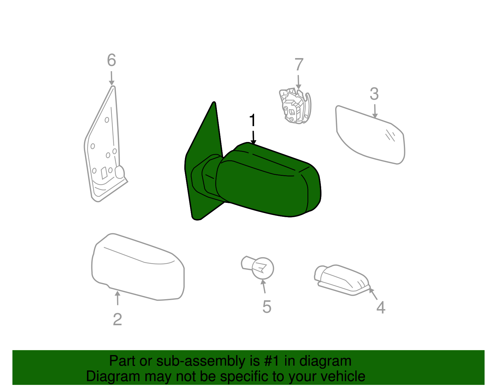 2004-2015 Nissan Mirror Assembly 96302-ZC20A | Nissan RVA
