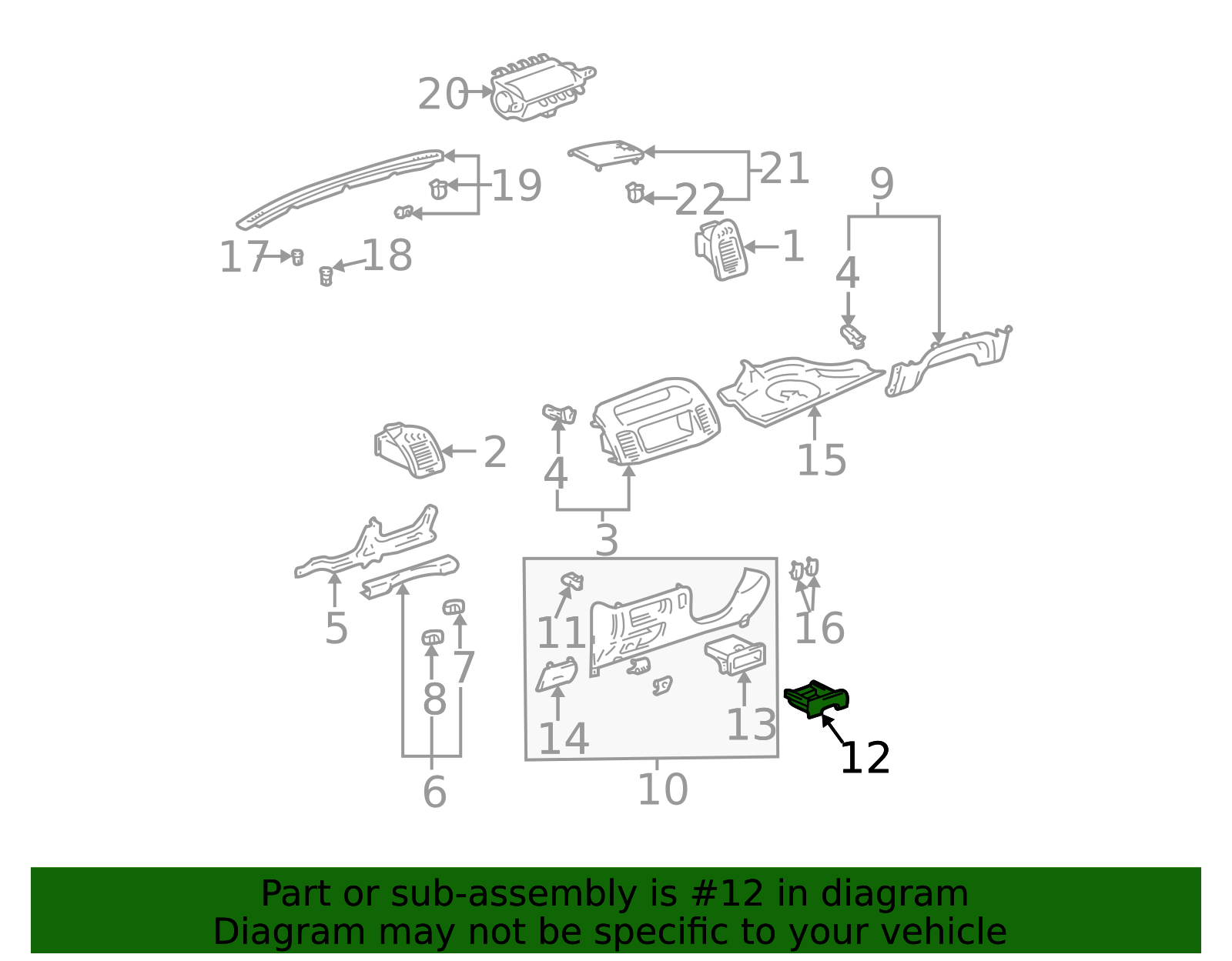 55408-AA010-B0 - Instrument Panel Storage Compartment - 2002-2006 ...