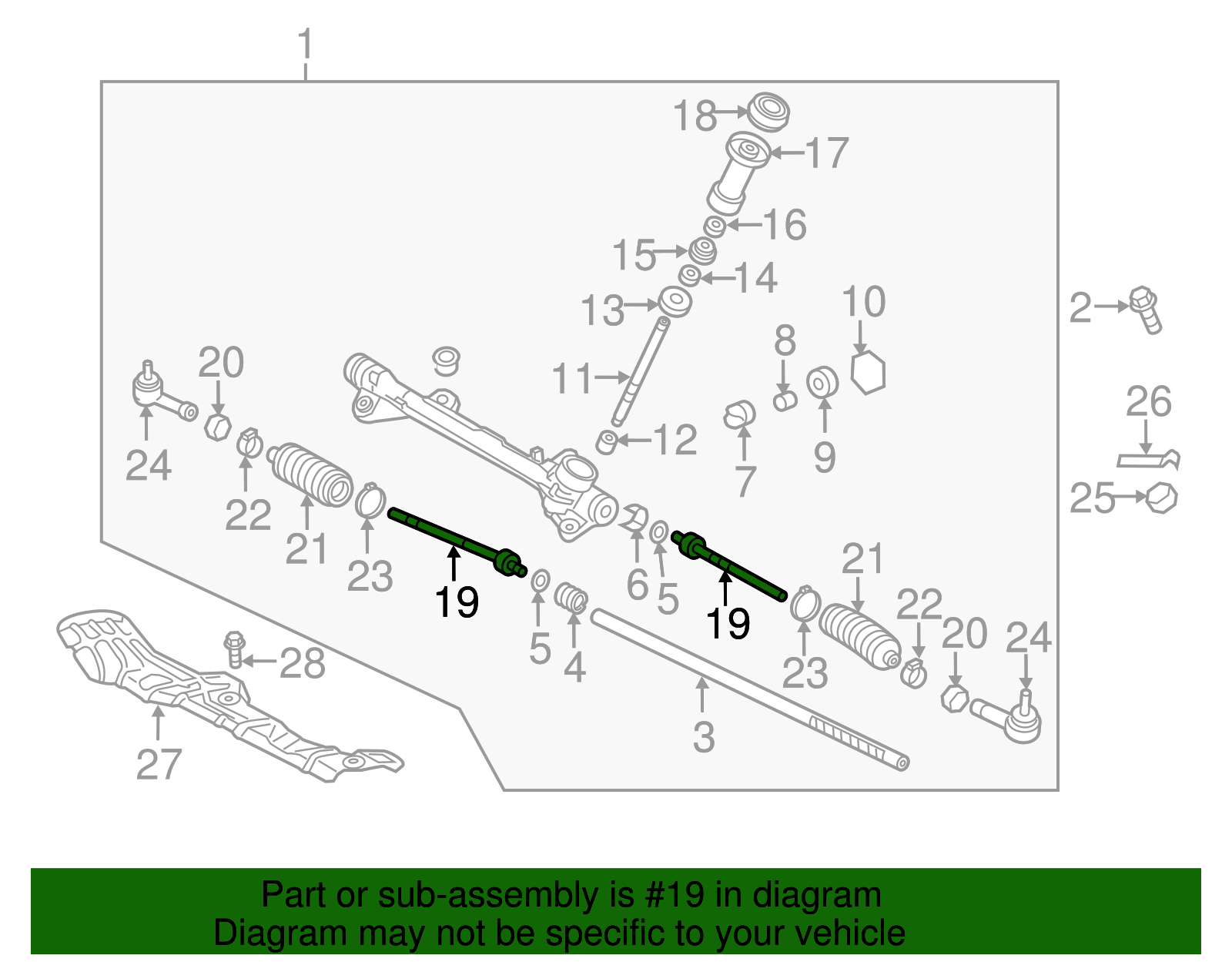 2016-2023 Hyundai Inner Tie Rod 56540-F2000 | OEM Parts Online