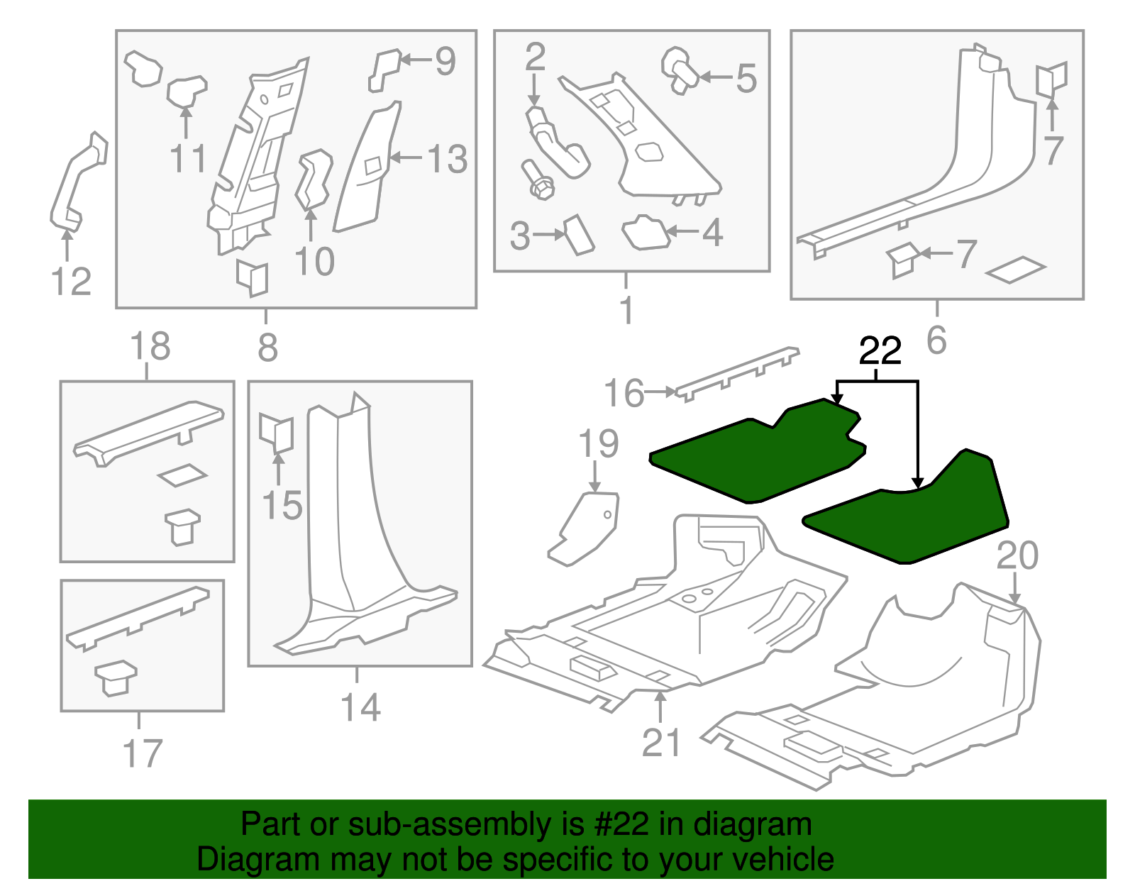 2013-2016 GMC Acadia Floor Mats, Carpet, Front 19300455 | Capital Chevy ...
