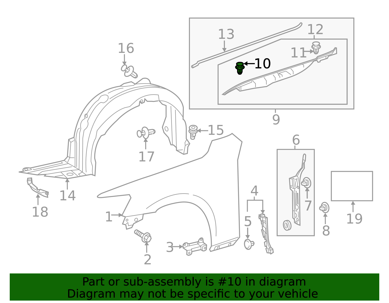 90467-10162 - Upper Seal Clip For 1999-2025 Lexus | Lexus OE Parts