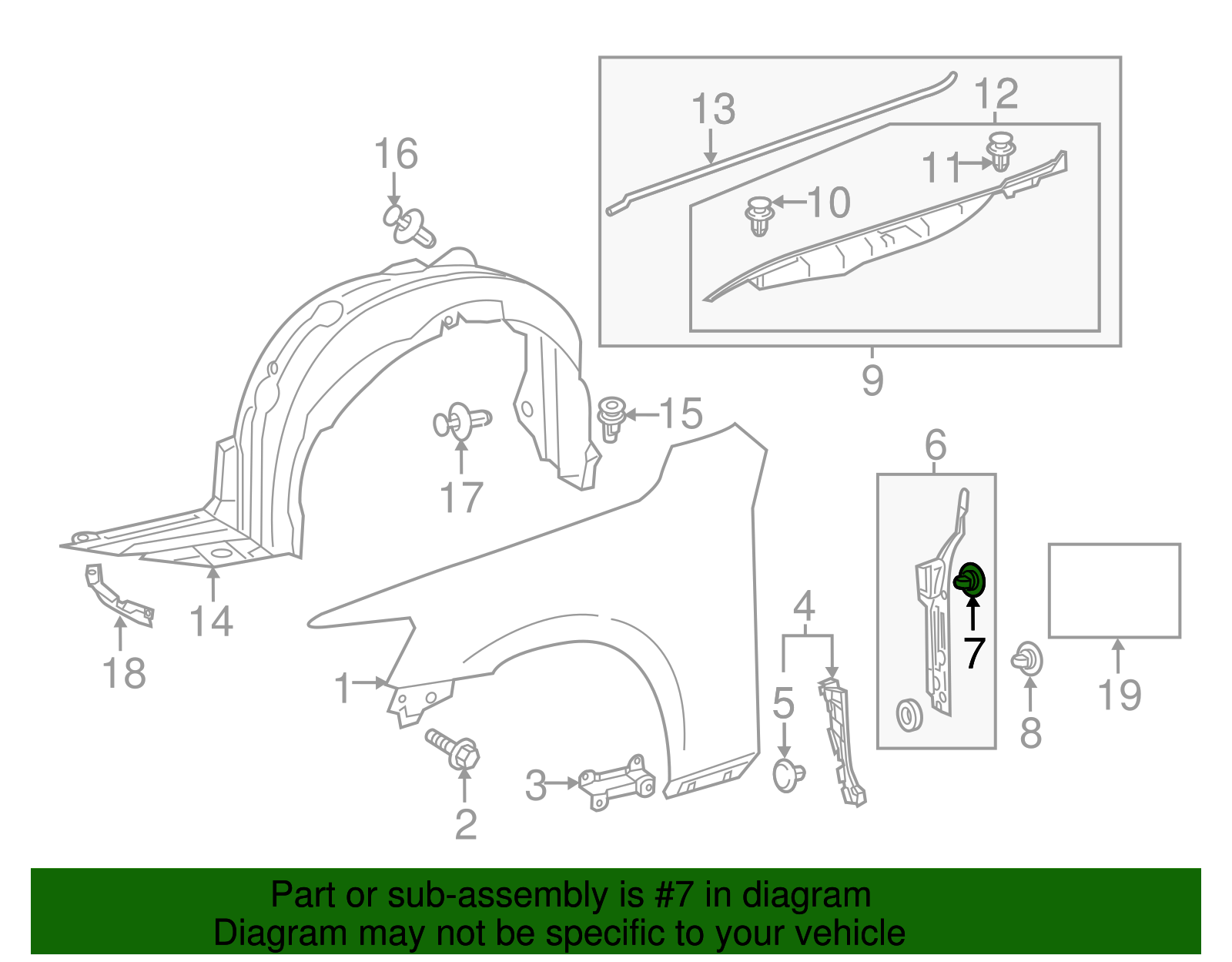 90467-07223 - Rear Seal Retainer Clip For 2016-2025 Lexus | Lexus OE Parts
