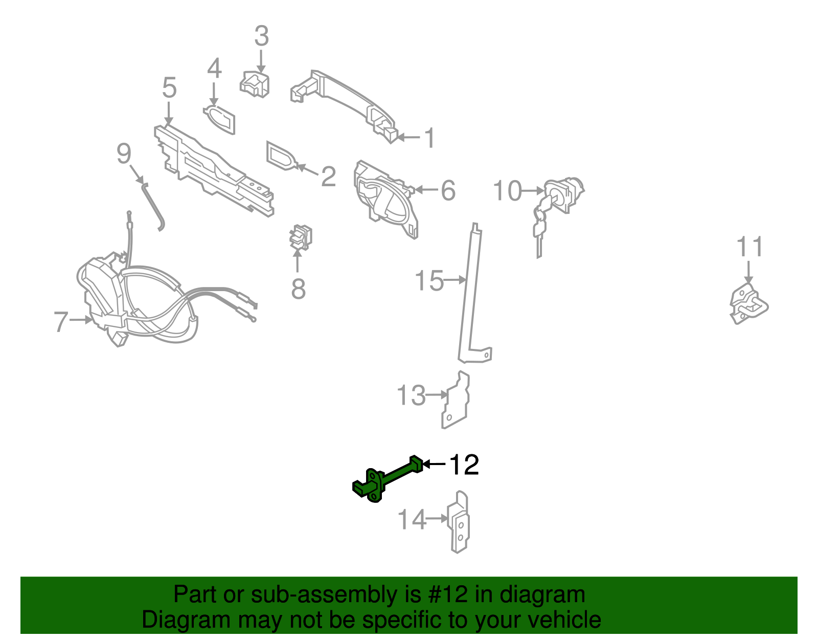 2009-2014 Nissan Cube Link Door Stopp 80430-1FA0C | Bill Kay Nissan Parts