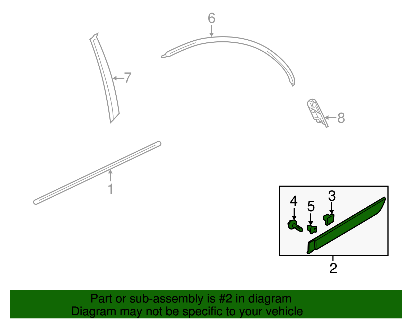 Hyundai - 87732-1E000 - Body Side Molding - 2006-2009 Hyundai Accent ...