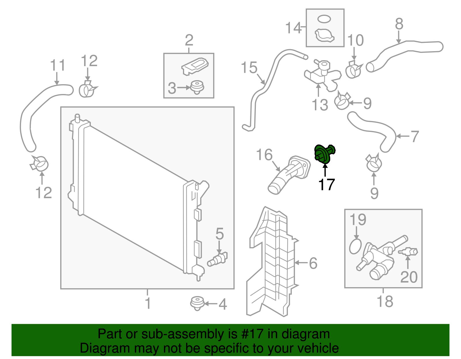 2011-2021 Hyundai Engine Coolant Thermostat 25500-2E000 | OEM Parts Online