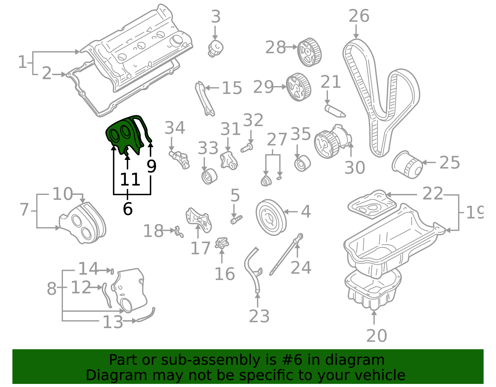 2001 Hyundai XG300 Outer Timing Cover 21370-39001 | QuirkParts