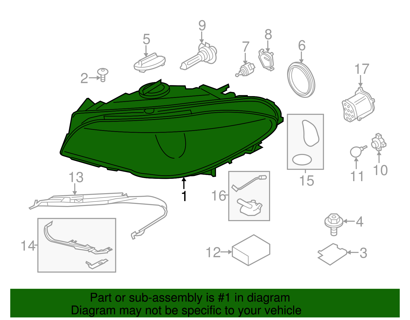 63117203243 - 2011-2013 BMW Composite Headlamp (63-11-7-203-243) | BMW ...