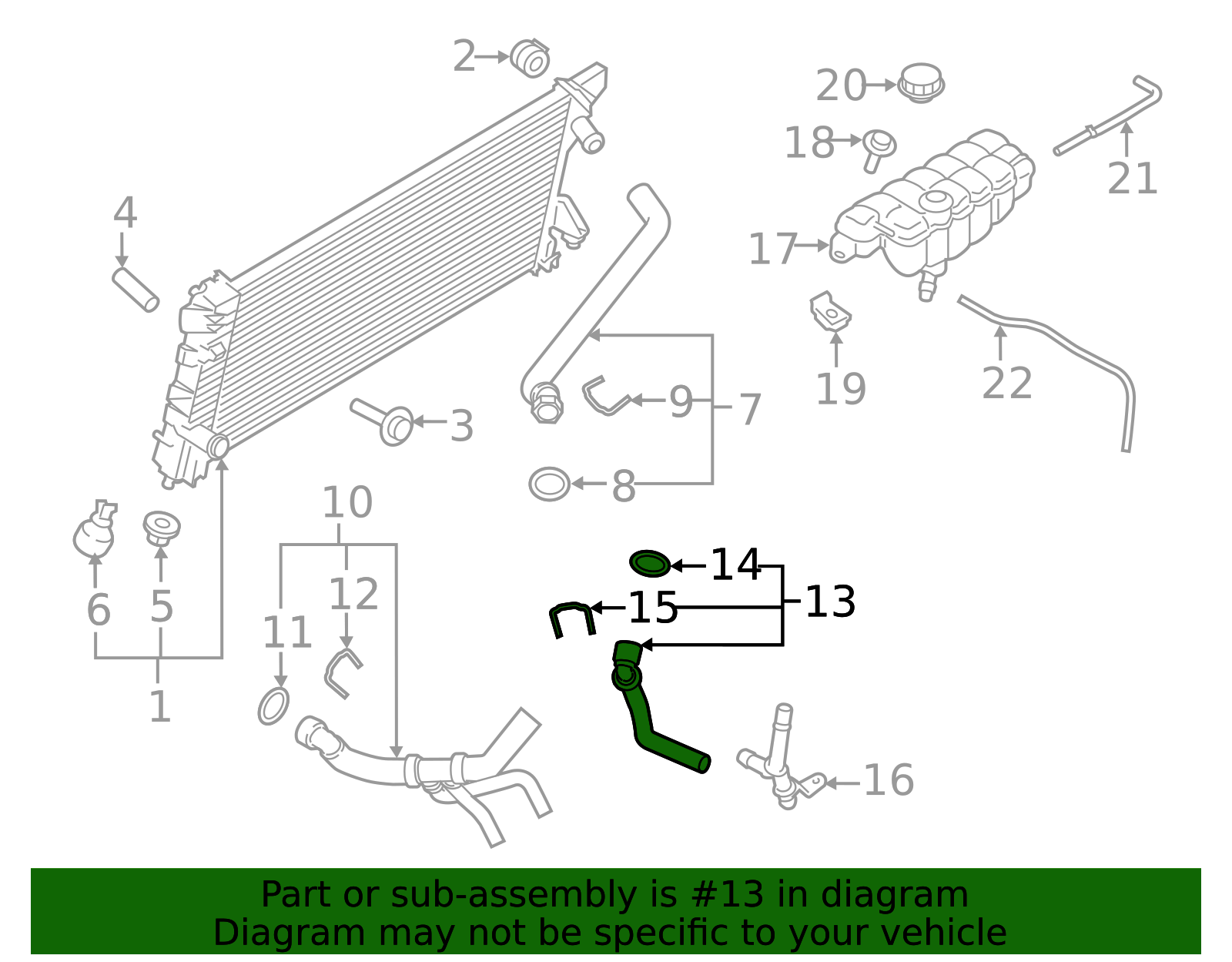FL3Z-8260-C - 2015-2017 Ford F-150 Upper Hose - Motorcraft (KM-5306 ...