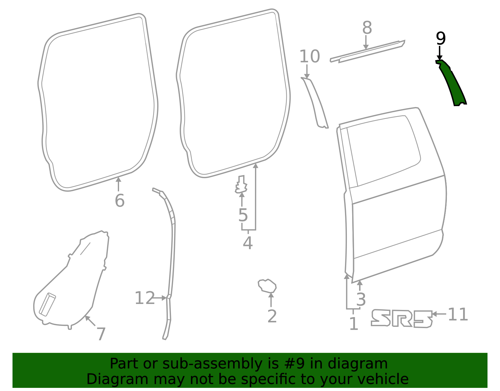 2024-2025 Toyota Tacoma Rear Molding 75764-AK010 | Lithia Toyota Parts