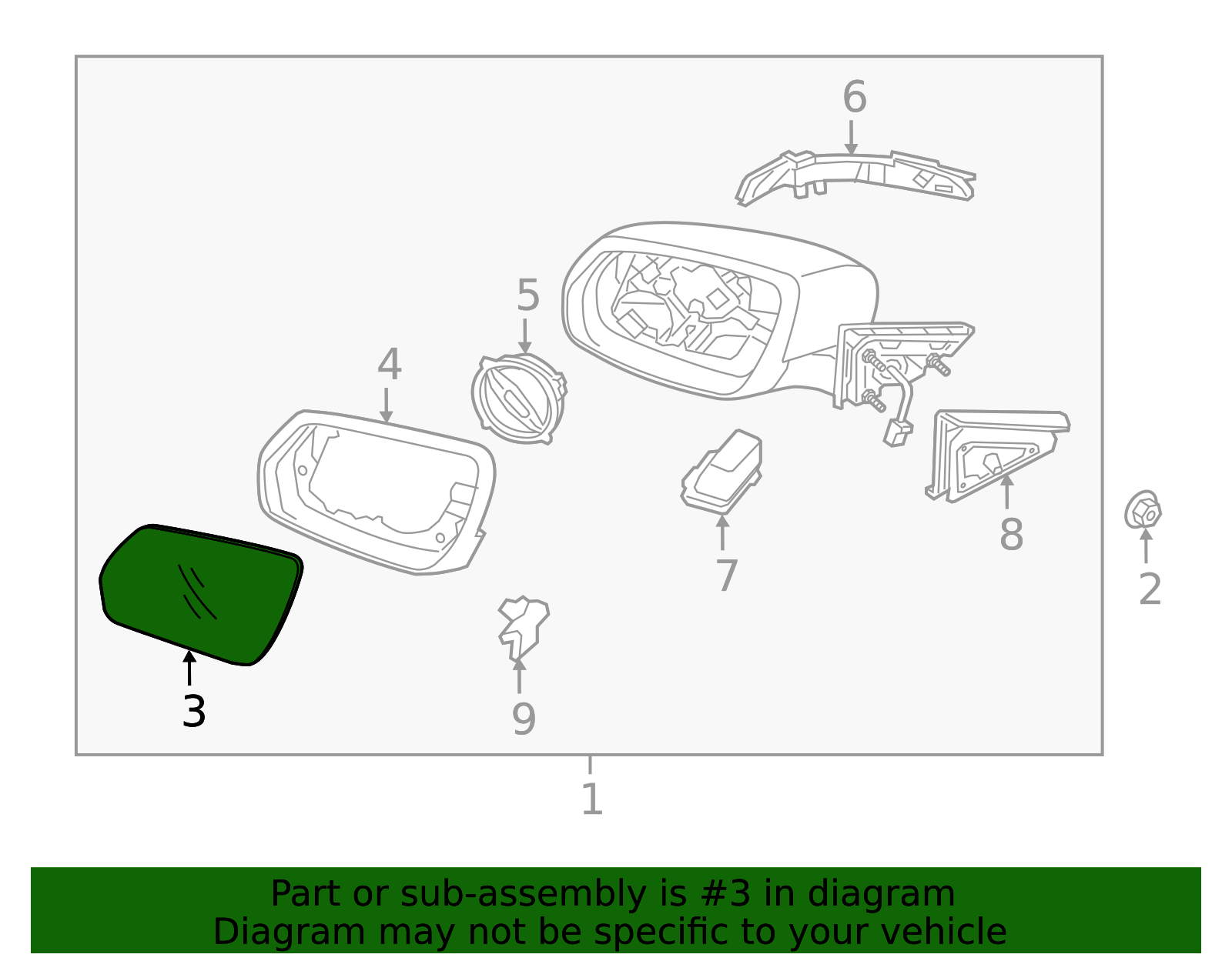 87611-B1351 - 2015-2020 Hyundai - Mirror Glass | Conicelli Hyundai