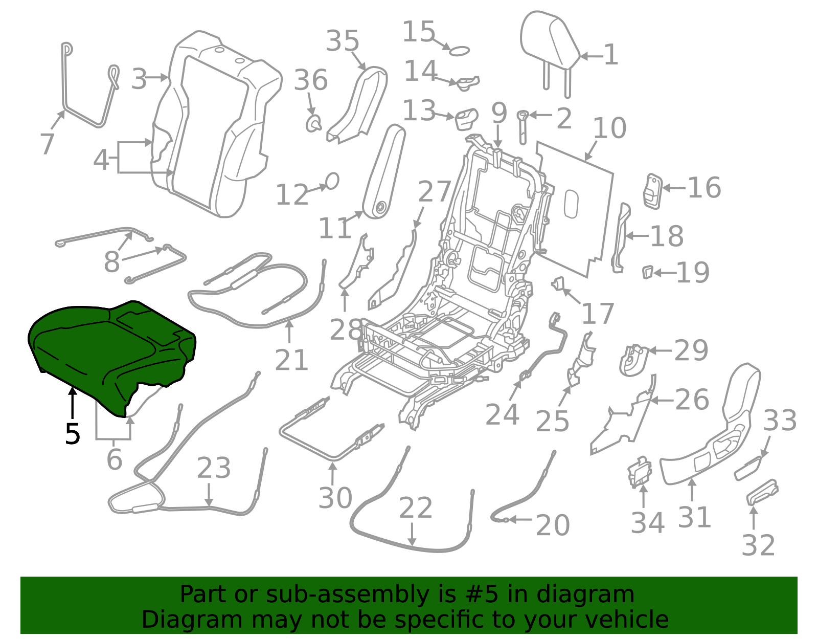 64340XC04AVH - 2019-2024 Subaru Ascent - Cushion Cover | Subaru Parts HQ