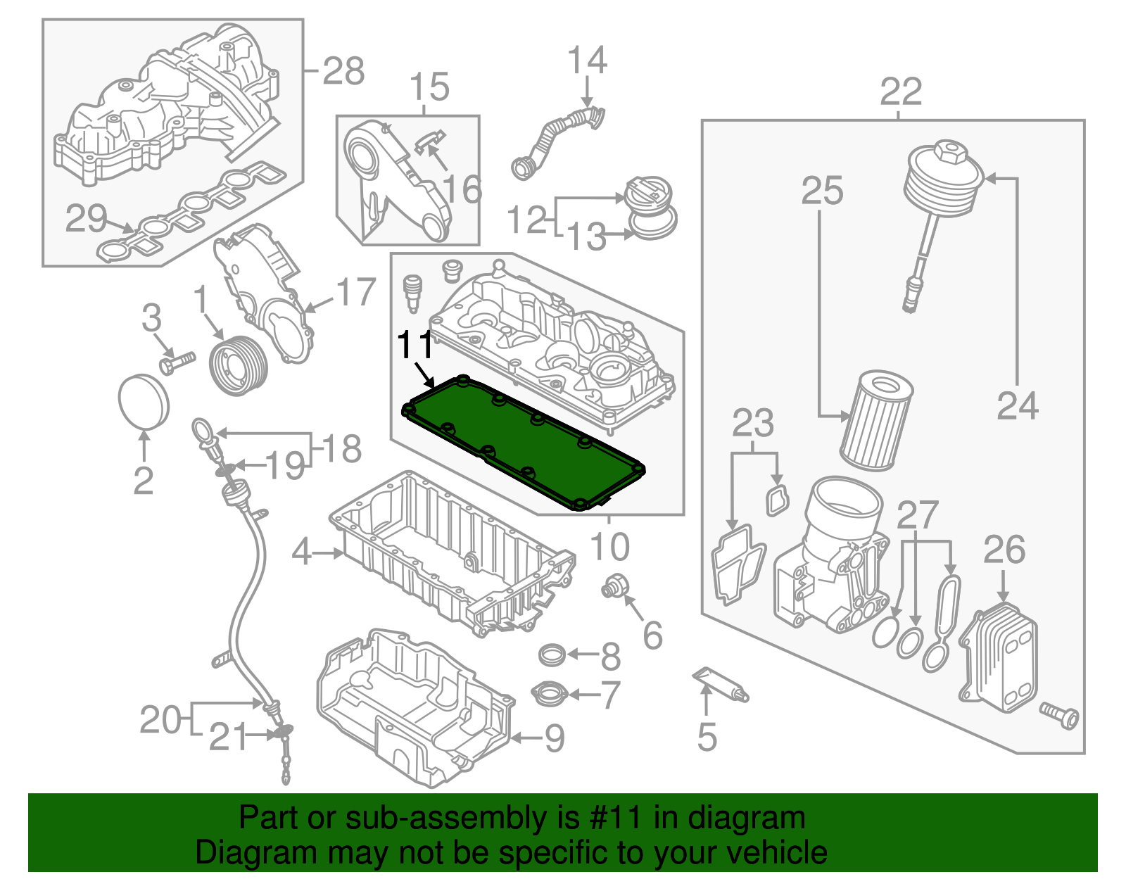 2012-2014 Volkswagen Passat Valve Cover Gasket 03L-103-483-C ...