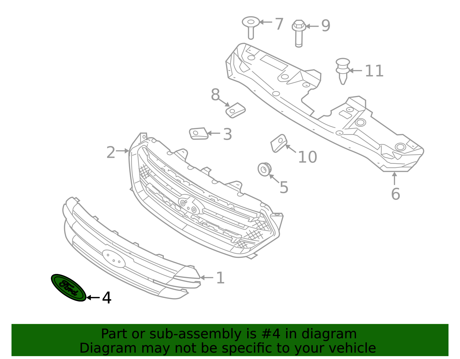 CN1Z-8213-C - 2011-2019 Ford - Grille Emblem | My Ford Parts