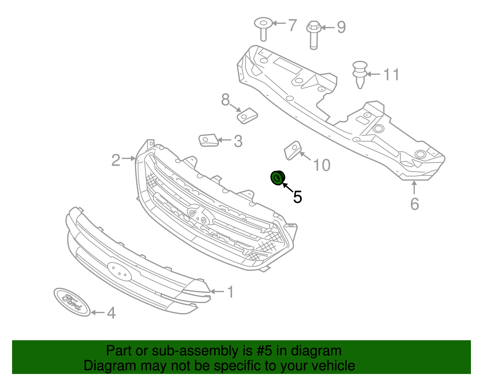 2010-2019 Ford | Emblem Nut | N800488-S438 | Walls' Ford Parts